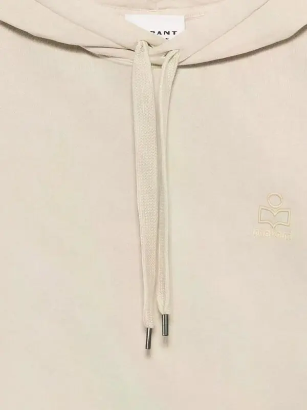 MARANT ETOILE Logo-embroidered Drawstring Hoodie - Neutrals