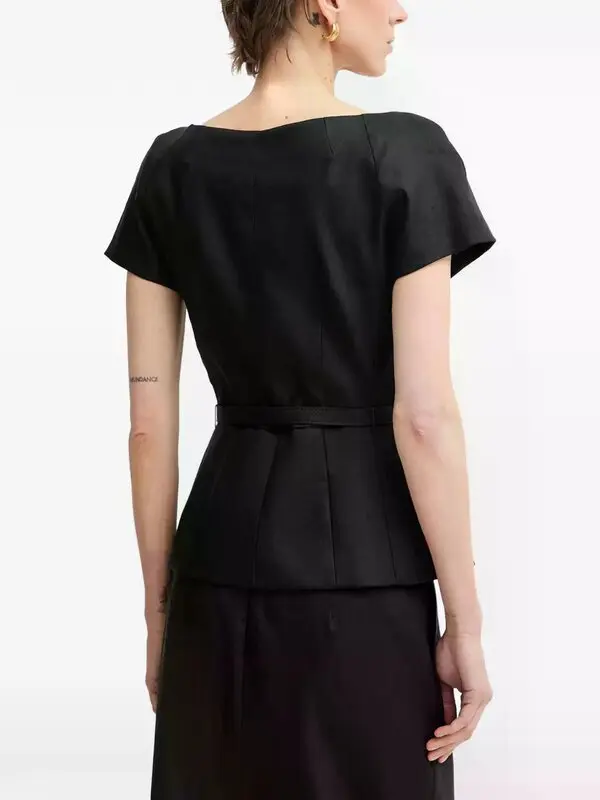 Luisa Spagnoli V-neck Short Sleeve Blouse