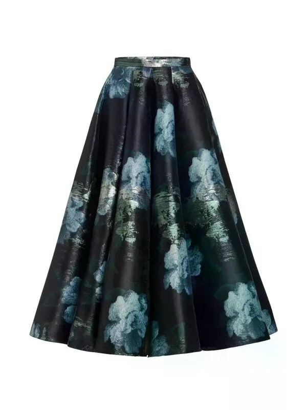 MARKARIAN Soleil Floral-brocade Midi Skirt