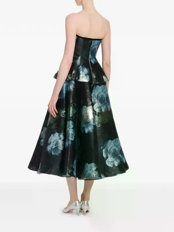 MARKARIAN Soleil Floral-brocade Midi Skirt