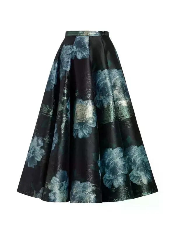 MARKARIAN Soleil Floral-brocade Midi Skirt