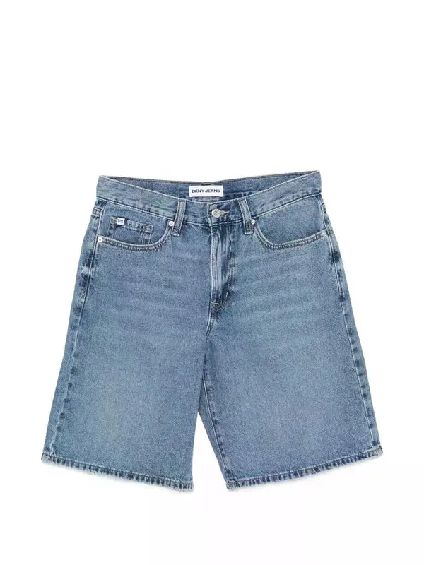 Dkny Logo Patch Denim Shorts