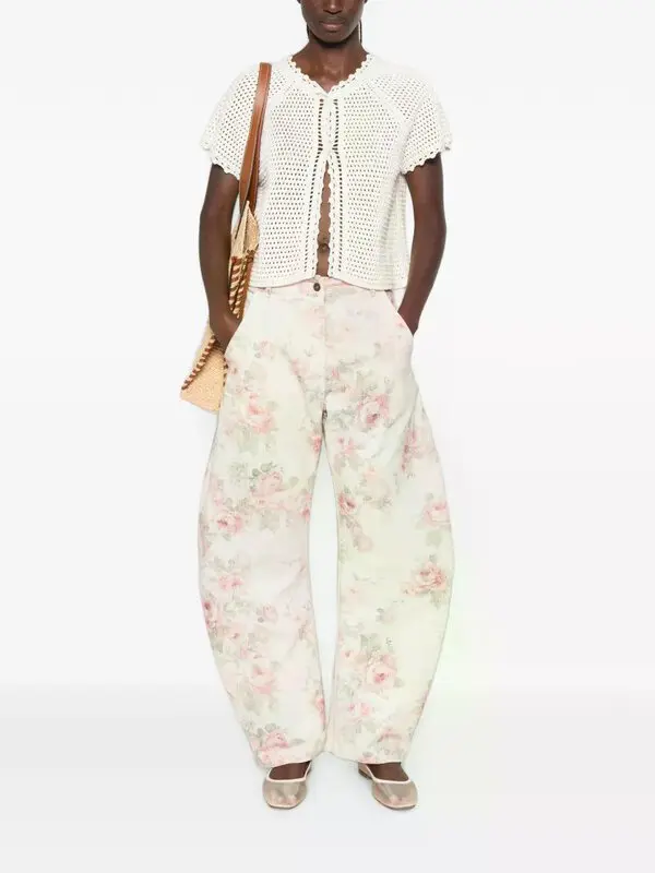 VICOLO Floral Print Trousers