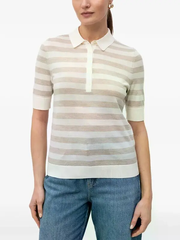 BOSS Striped Knit Polo Sweater