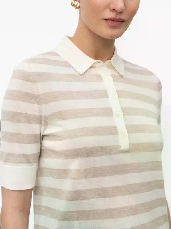 BOSS Striped Knit Polo Sweater