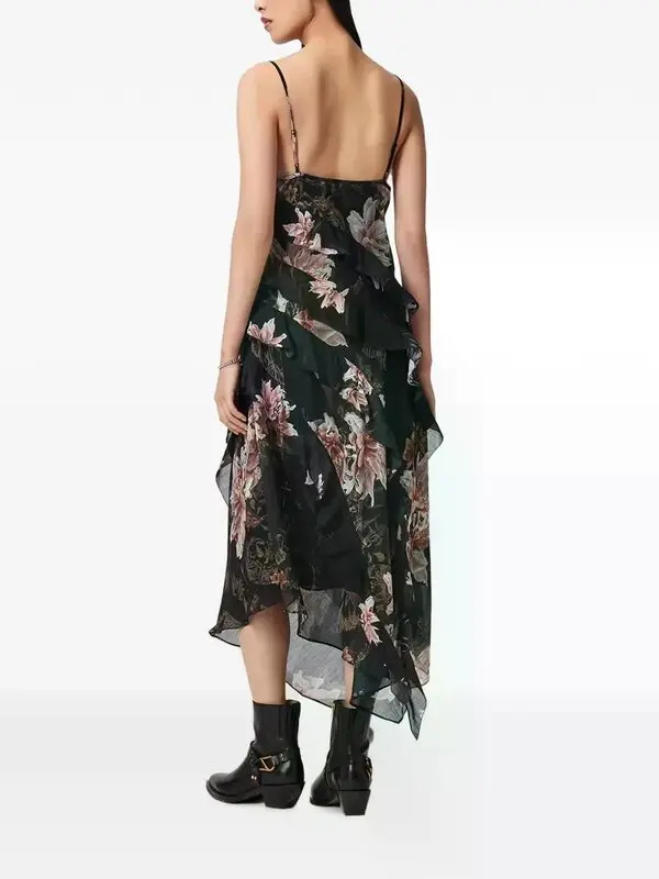 ALLSAINTS Floral Print Ruffled Maxi Dress