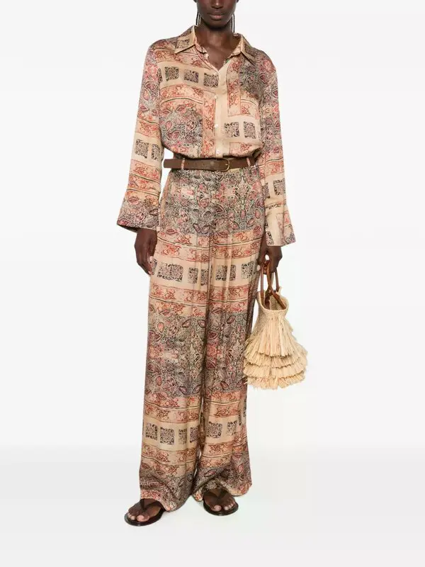 VICOLO Paisley Pattern Palazzo Pants