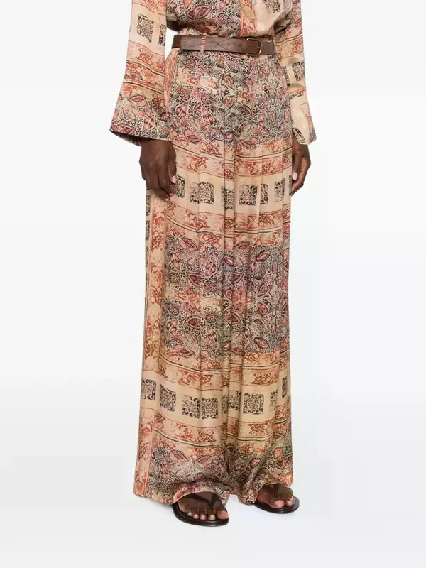 VICOLO Paisley Pattern Palazzo Pants