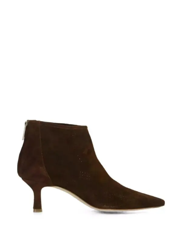 THE SELLER Perforated Suede Ankle Boots