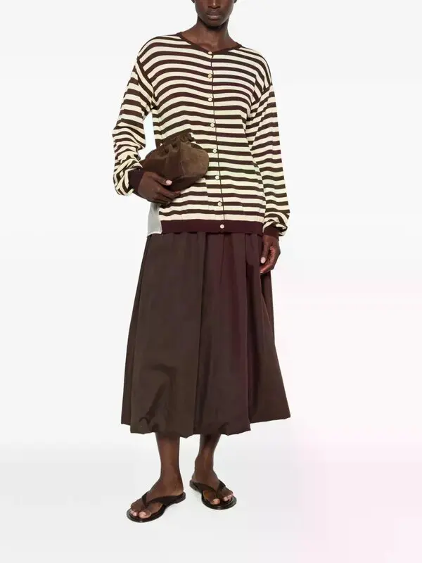 VICOLO Elasticated Waist Flared Midi Skirt