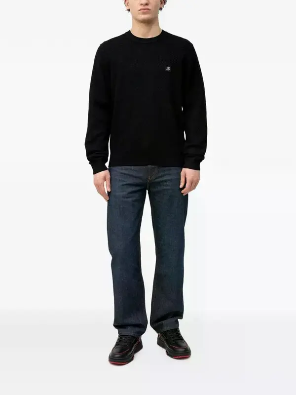 Hugo Crew Neck Logo Patch Sweater
