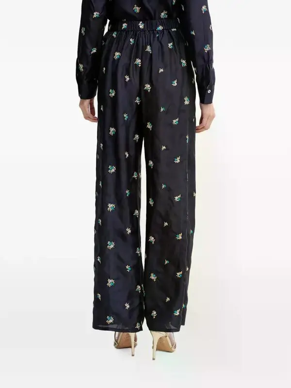 FORTE_FORTE Embroidered Trousers - Blue