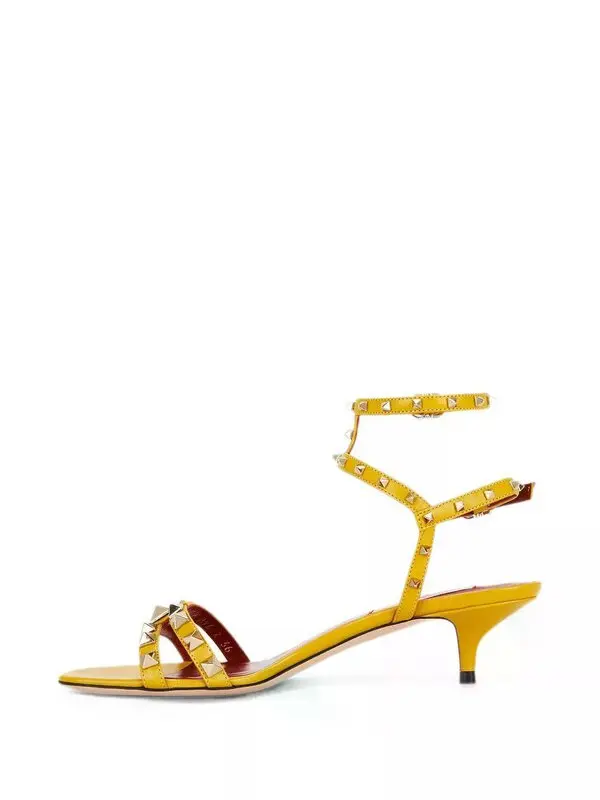 Valentino Garavani Rockstud Leather Sandals - Yellow