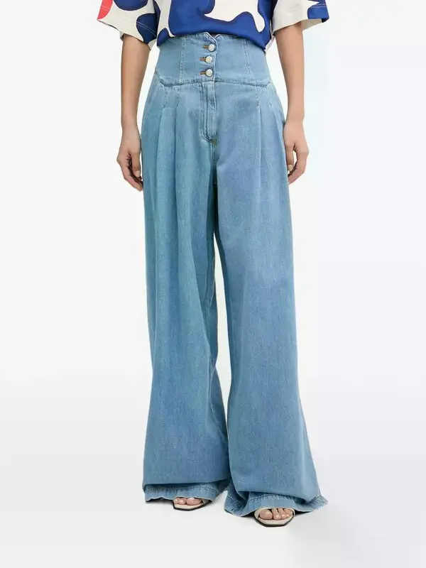 ERMANNO FIRENZE Lace-up Pleated Jeans