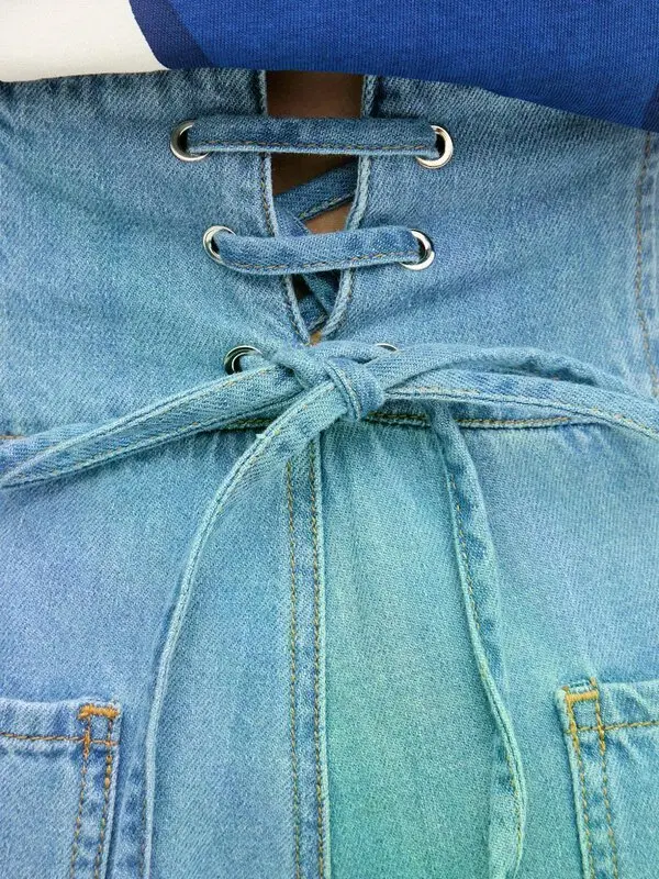 ERMANNO FIRENZE Lace-up Pleated Jeans