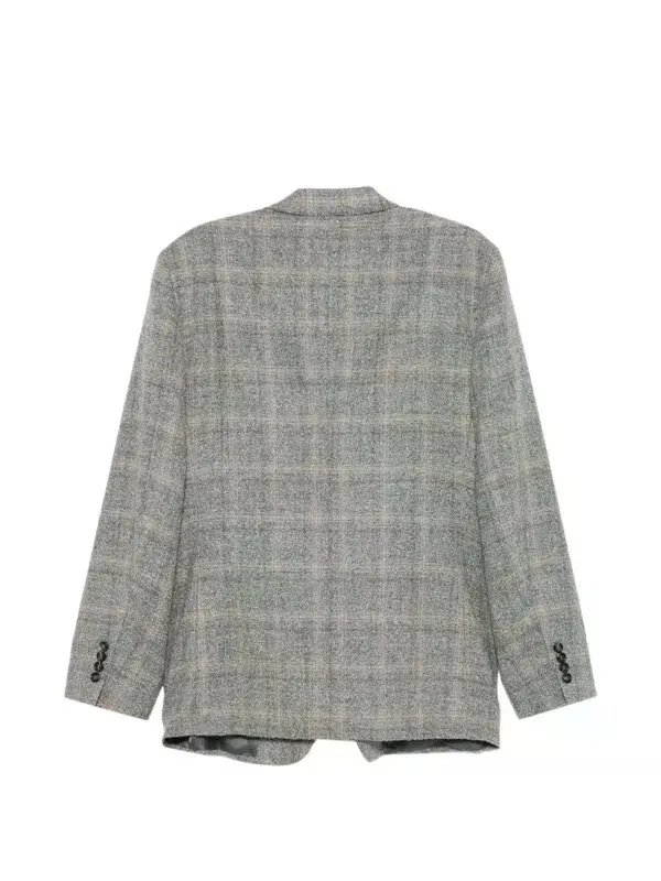 Canali Check-pattern Single-breasted Blazer - Grey