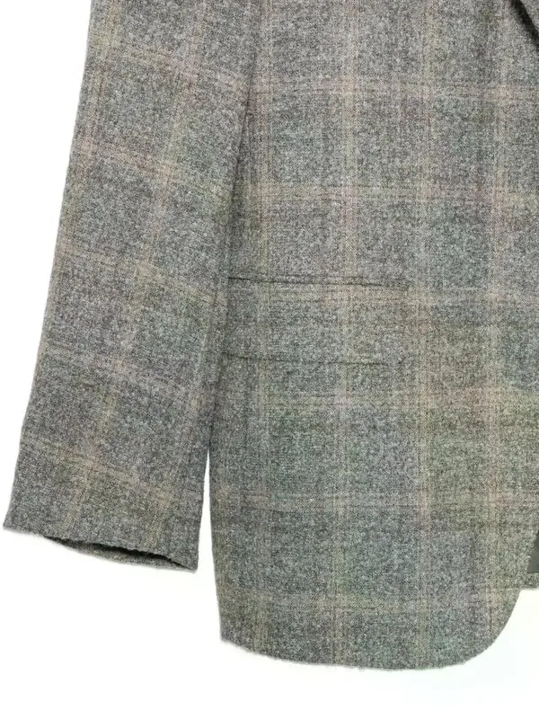 Canali Check-pattern Single-breasted Blazer - Grey