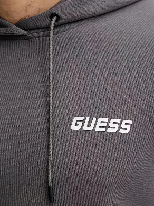 Guess Logo Print Drawstring Hoodie