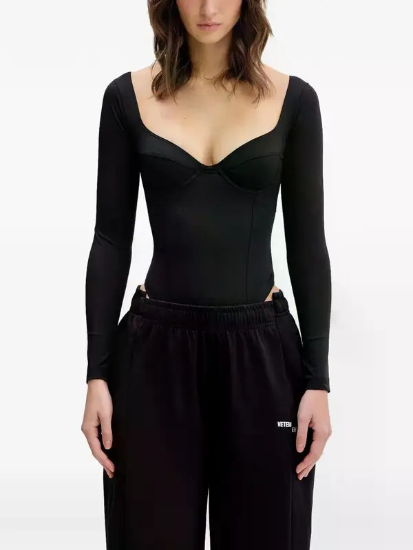 Vetements Long-sleeve Sweetheart Neck Bodysuit