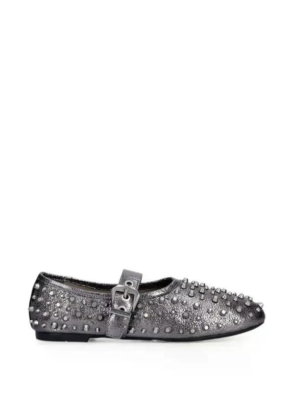 ALLSAINTS Stud-embellished Buckle-fastening Ballet Flats - Grey