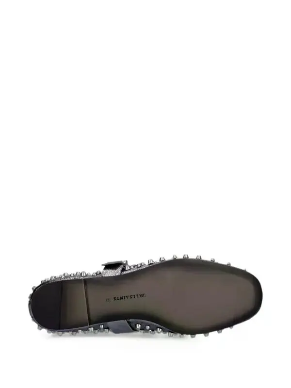 ALLSAINTS Stud-embellished Buckle-fastening Ballet Flats - Grey