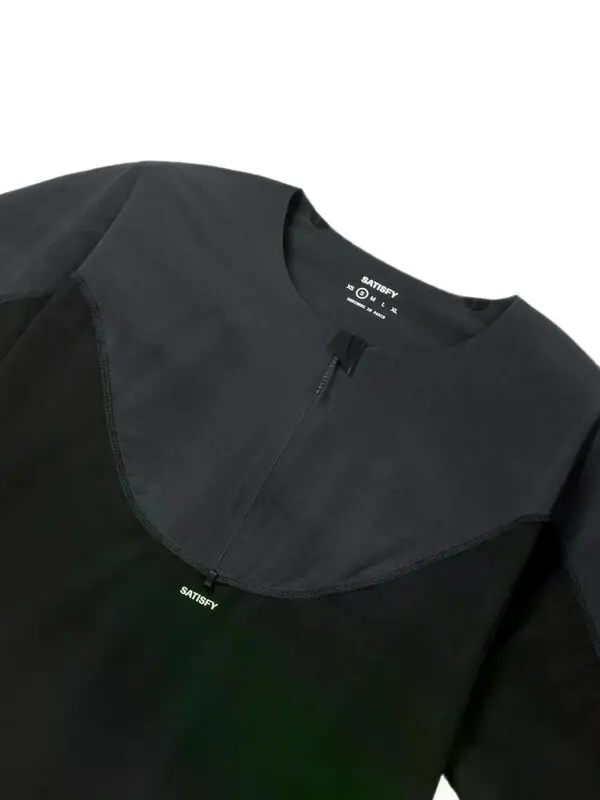 Satisfy Panelled Zip-neck T-shirt