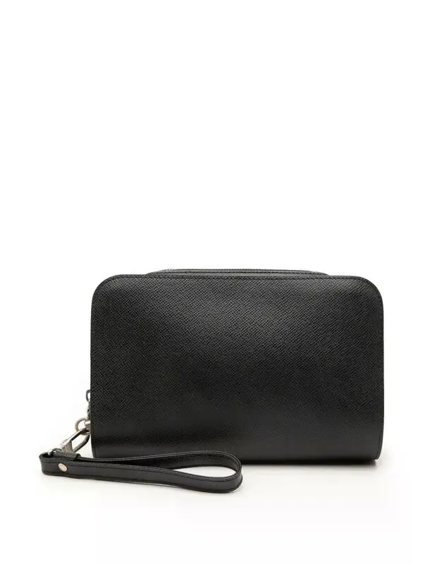 LOUIS VUITTON Taiga Leather Pochette Baikal Clutch Bag - Black