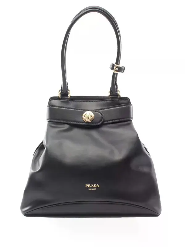 Prada Calfskin Etude Softy Shoulder Bag - Black