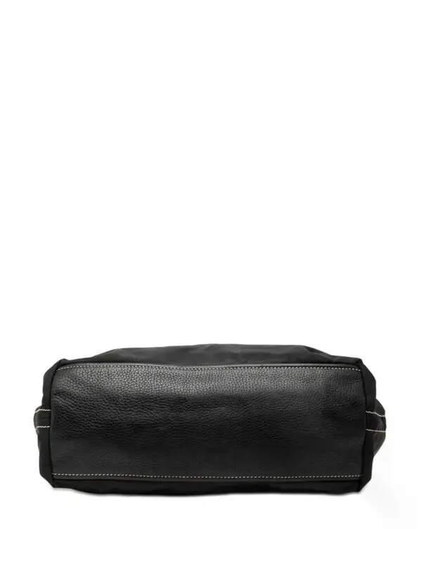 Prada Vitello Trimmed Tessuto Tote Bag
