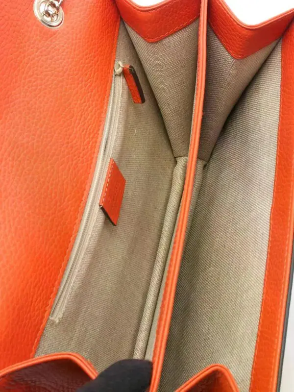 Gucci Medium Calfskin Interlocking G Crossbody Bag - Orange