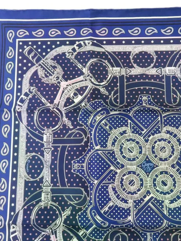 Hermès Eperon D'or Scarf - Blue