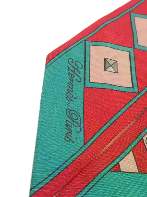 Hermès Twilly Dog-print Silk Scarf - Pink