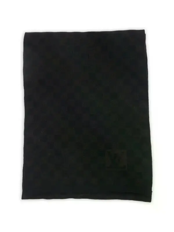 LOUIS VUITTON Patterned Wool Scarf - Black