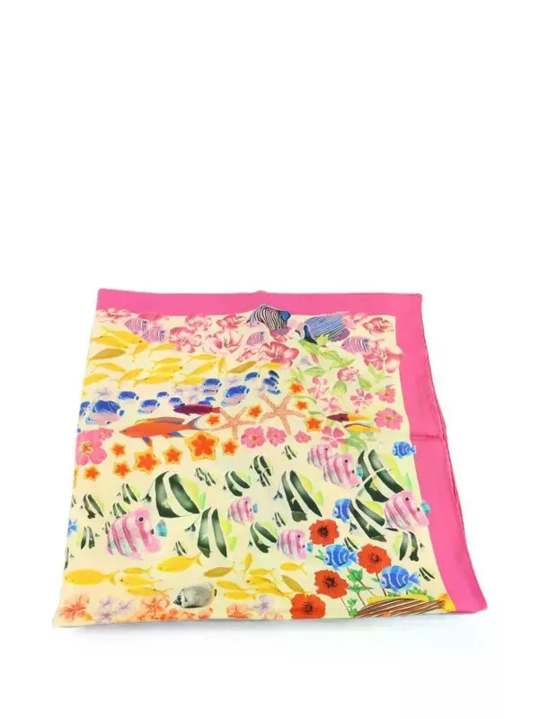 FERRAGAMO Ocean-print Scarf
