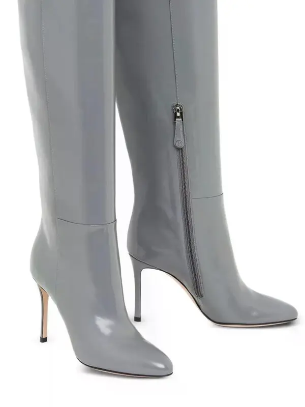 Giorgio Armani Patent Leather Stiletto Knee-high Boots