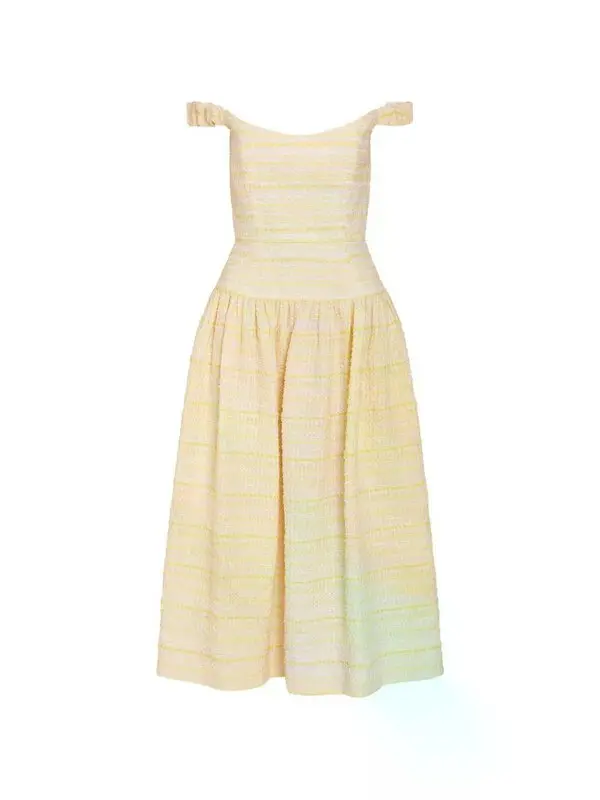 MARKARIAN Georgie Striped Organza Midi Dress