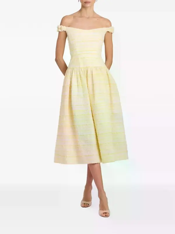 MARKARIAN Georgie Striped Organza Midi Dress