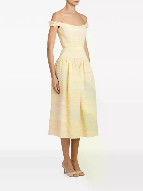 MARKARIAN Georgie Striped Organza Midi Dress