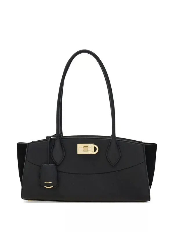 FERRAGAMO Studio Soft Bag In Hammered Calfskin And Suede
