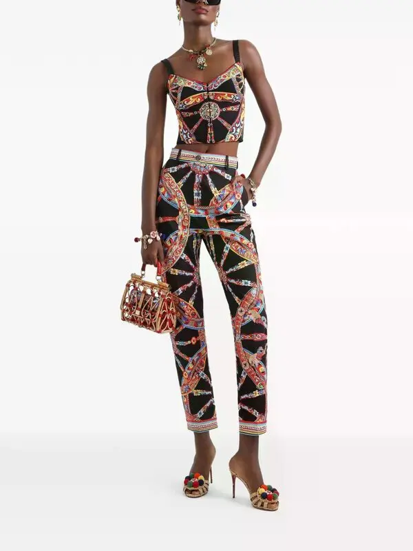 Dolce & Gabbana Carretto-print Charmeuse Top
