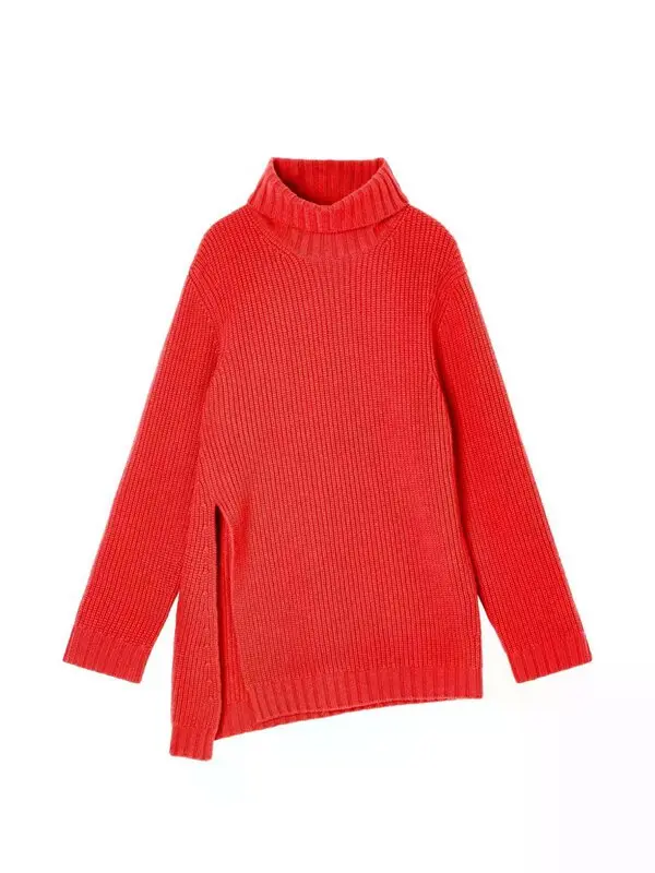 Giorgio Armani Asymmetric Hem Ribbed Sweater