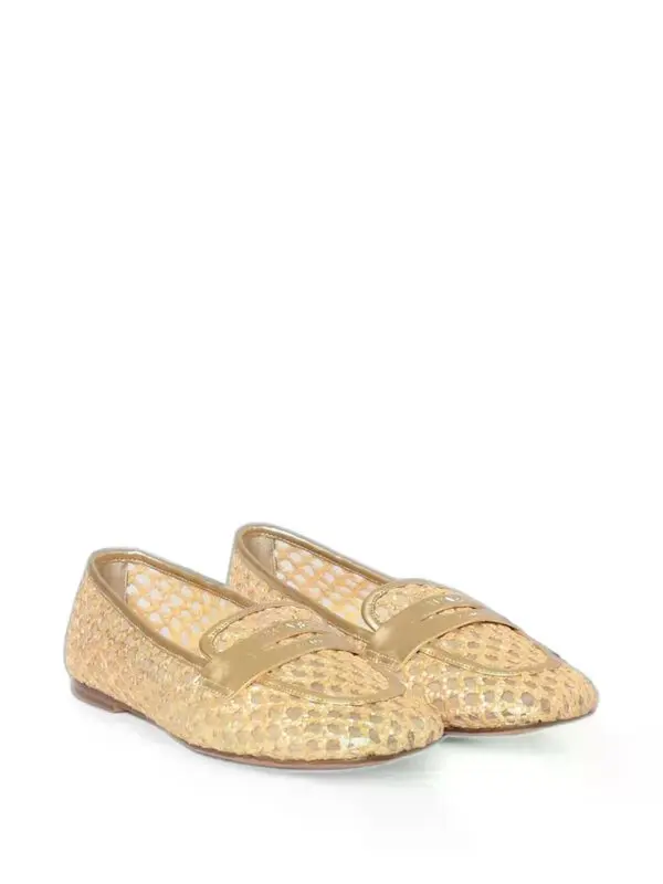 TWINSET Perforated Raffia Loafers