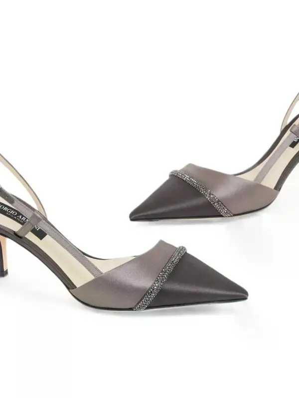 Giorgio Armani Crystal-embellished Slingback Pumps