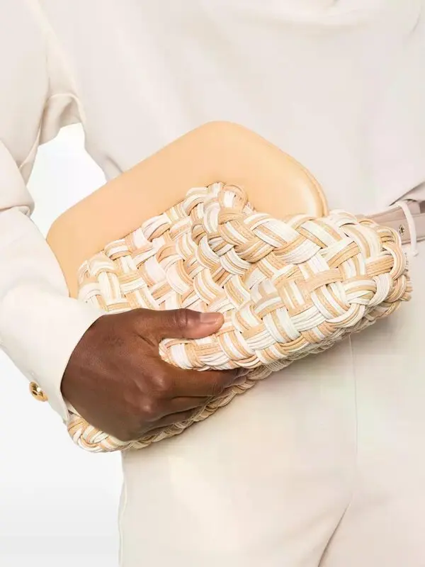 THEMOIRE Medium Bios Clutch Bag - Neutrals