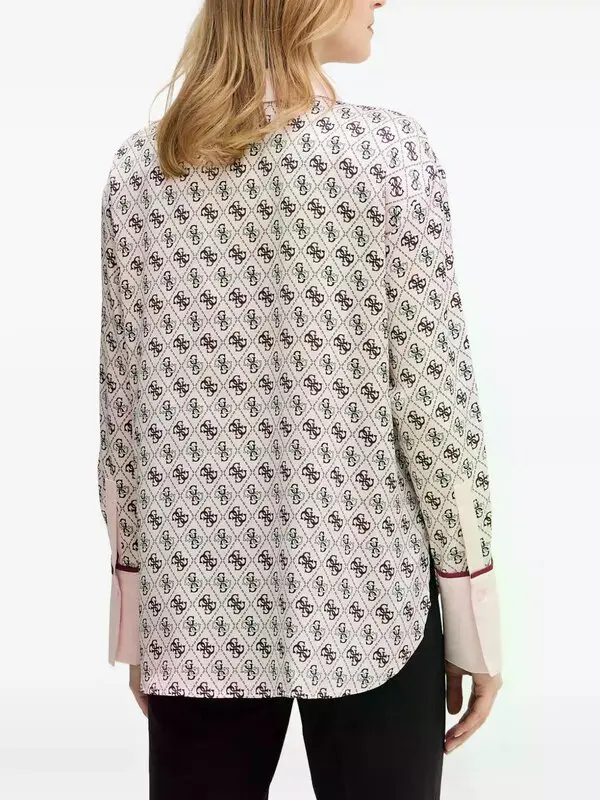 Guess Monogram Print Long Sleeve Shirt