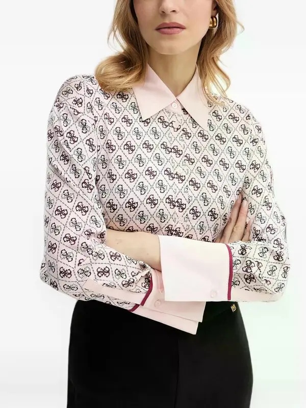 Guess Monogram Print Long Sleeve Shirt