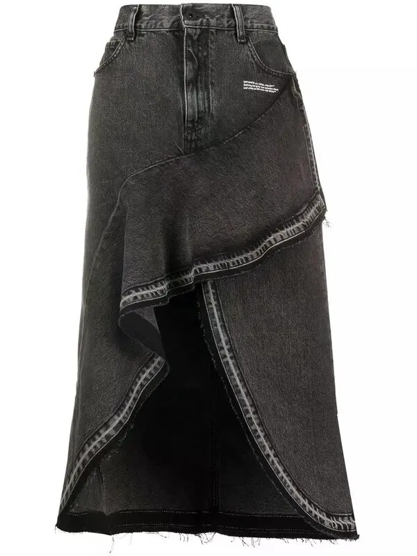 Off-White Asymmetrical Denim Skirt