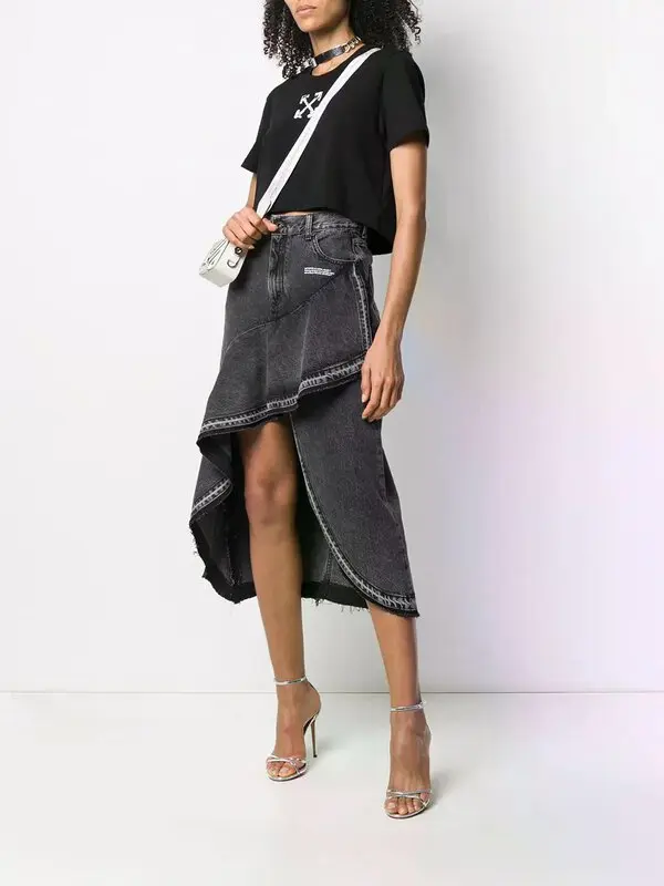 Off-White Asymmetrical Denim Skirt