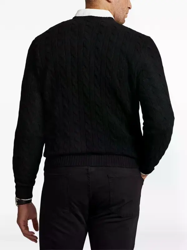 Polo Ralph Lauren Cable-knit Crewneck Sweater - Black