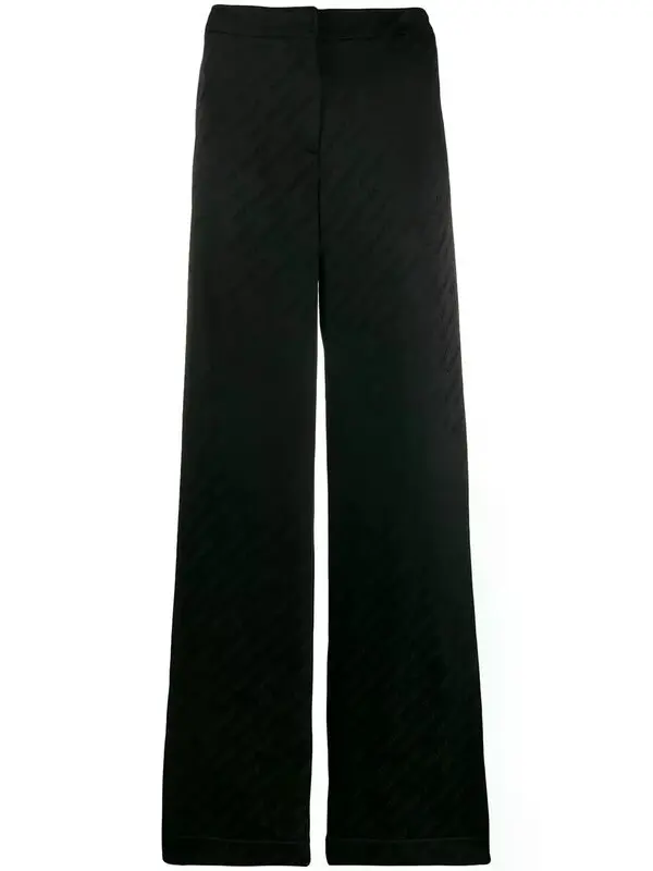 Off-White Logo Jacquard Wide Leg Trousers